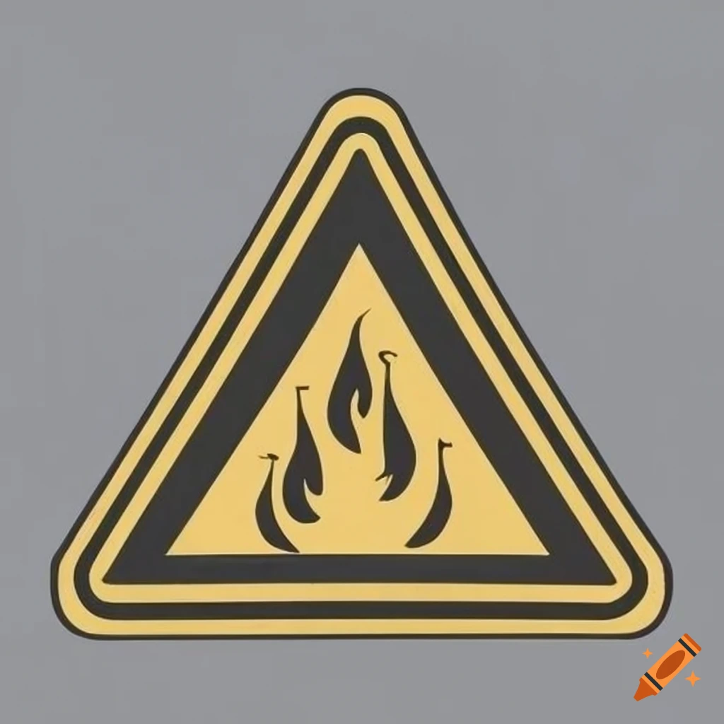 Triangle traffic sign with flame symbol on Craiyon