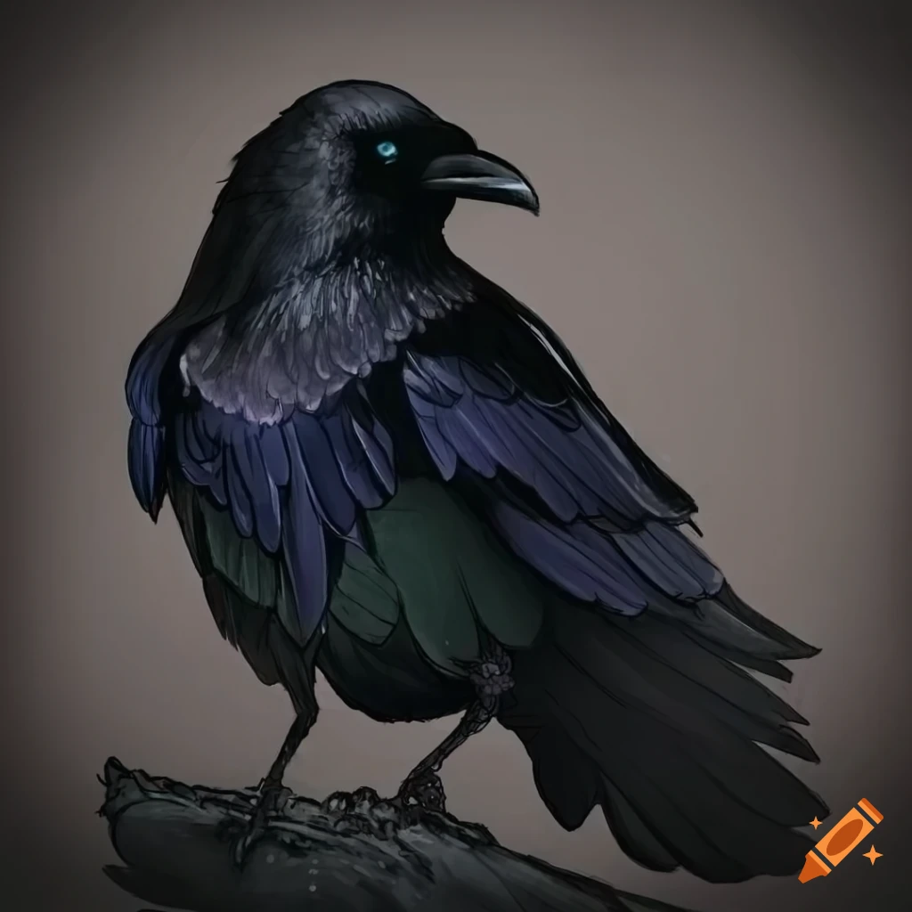 Ravenous crow on Craiyon