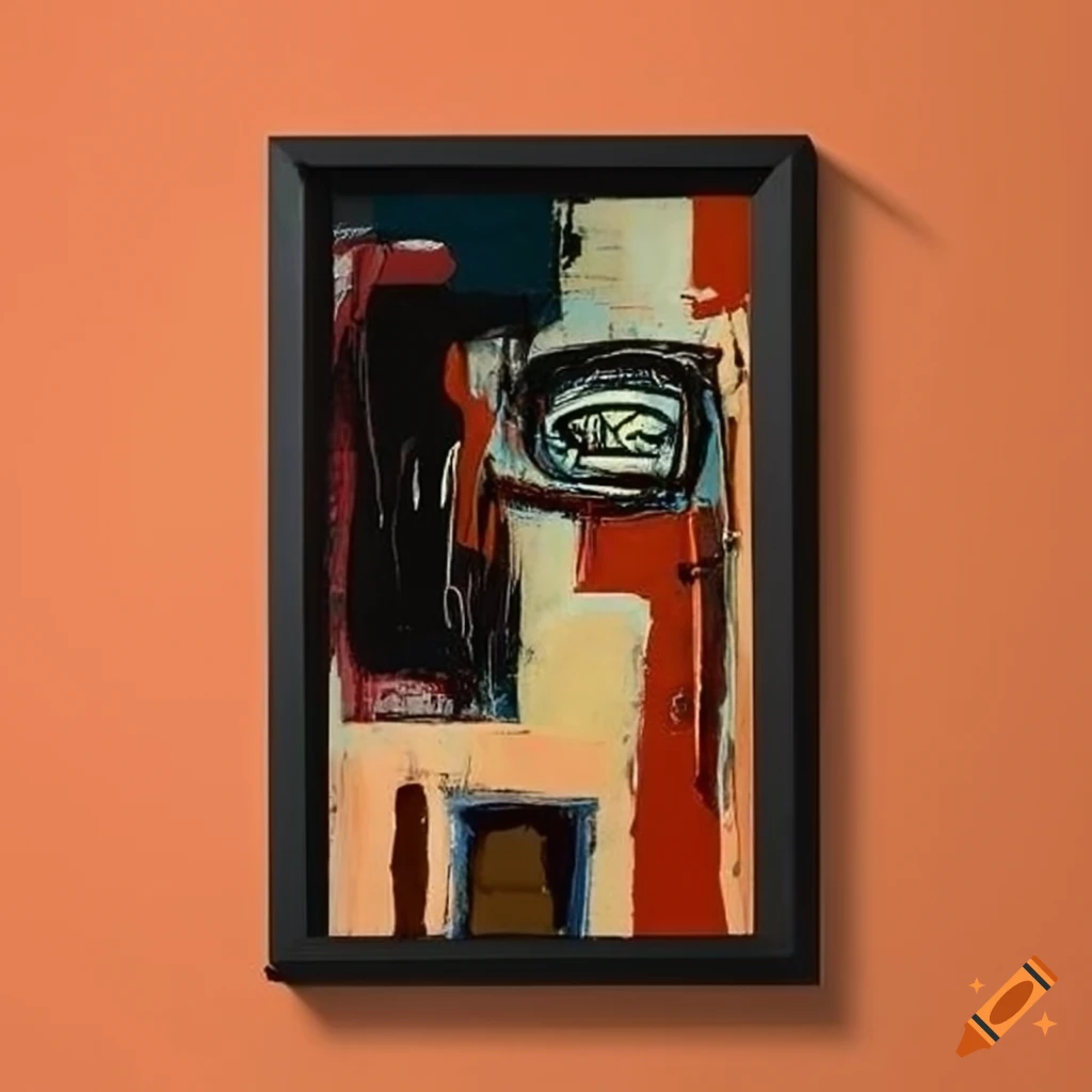 Abstract expressionism art in modern interior by basquiat on Craiyon