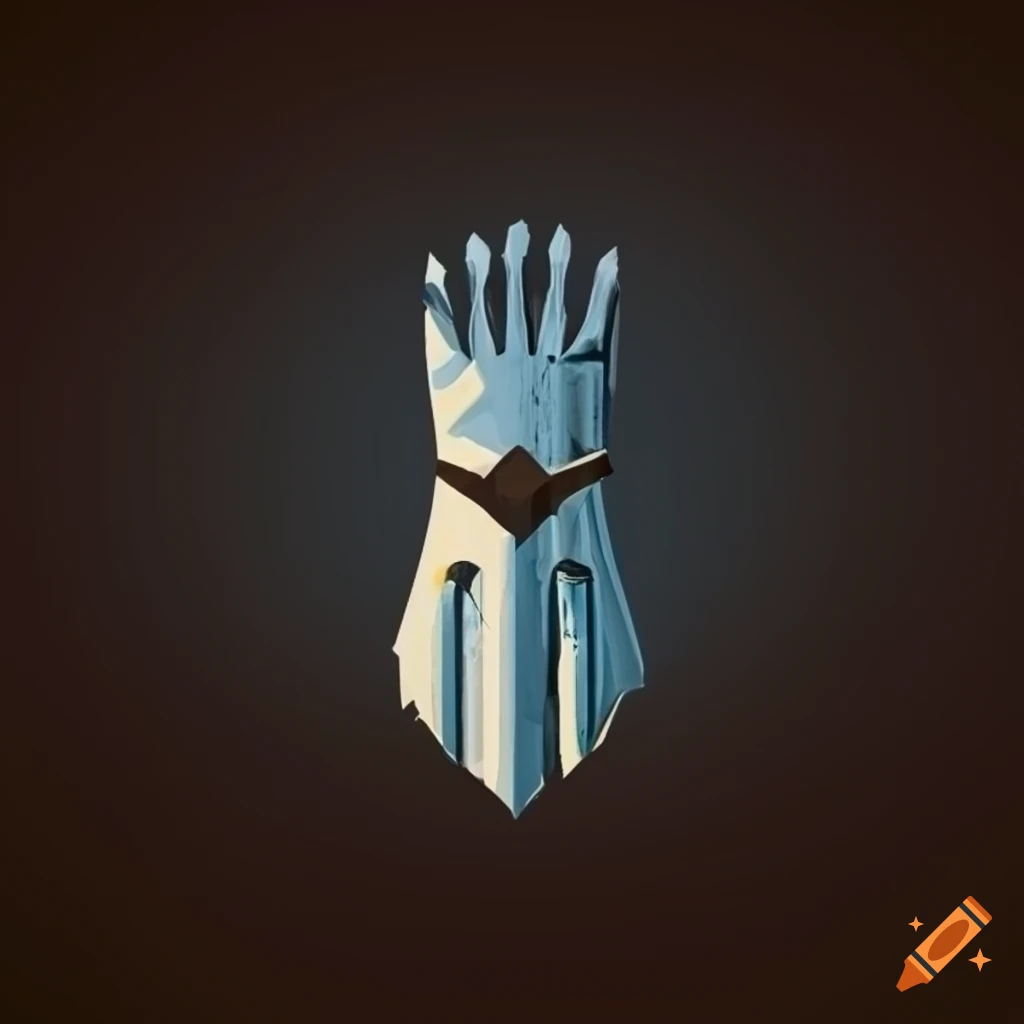 Minimalist iron gauntlet logo design on Craiyon