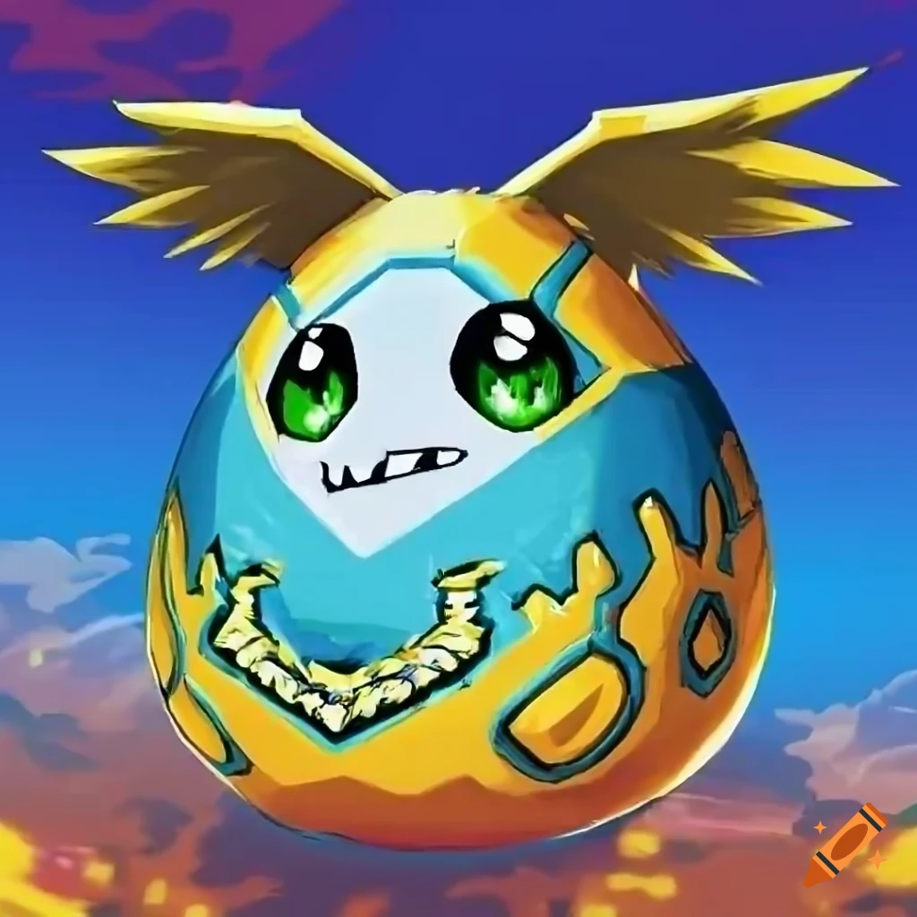 Egg Digimon in the style of Tetsuya Nomura on Craiyon