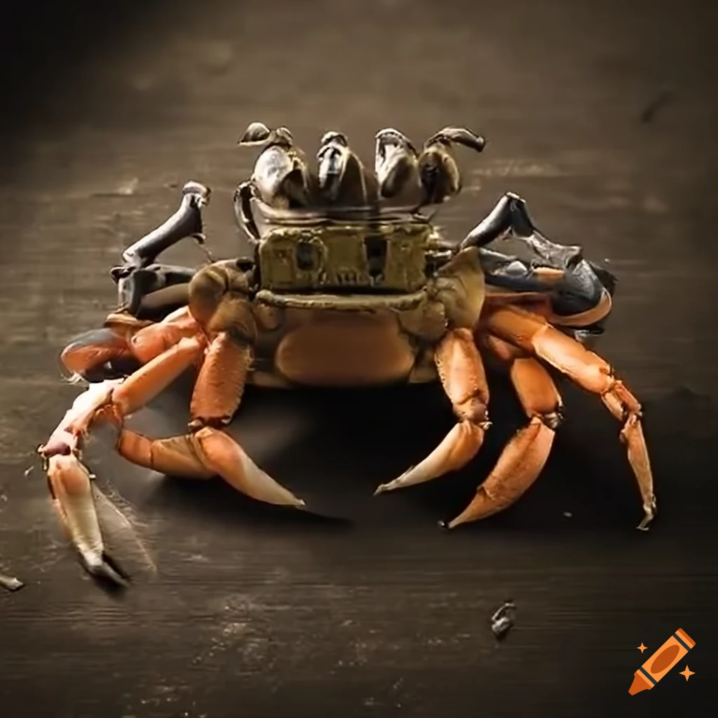 Crab in tactical gear on Craiyon