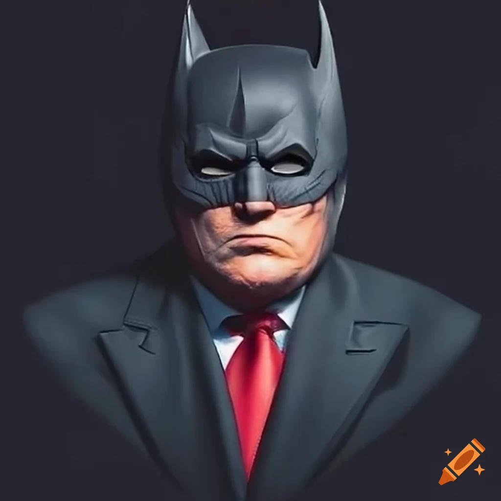 Donald Trump wearing Batman mask on Craiyon
