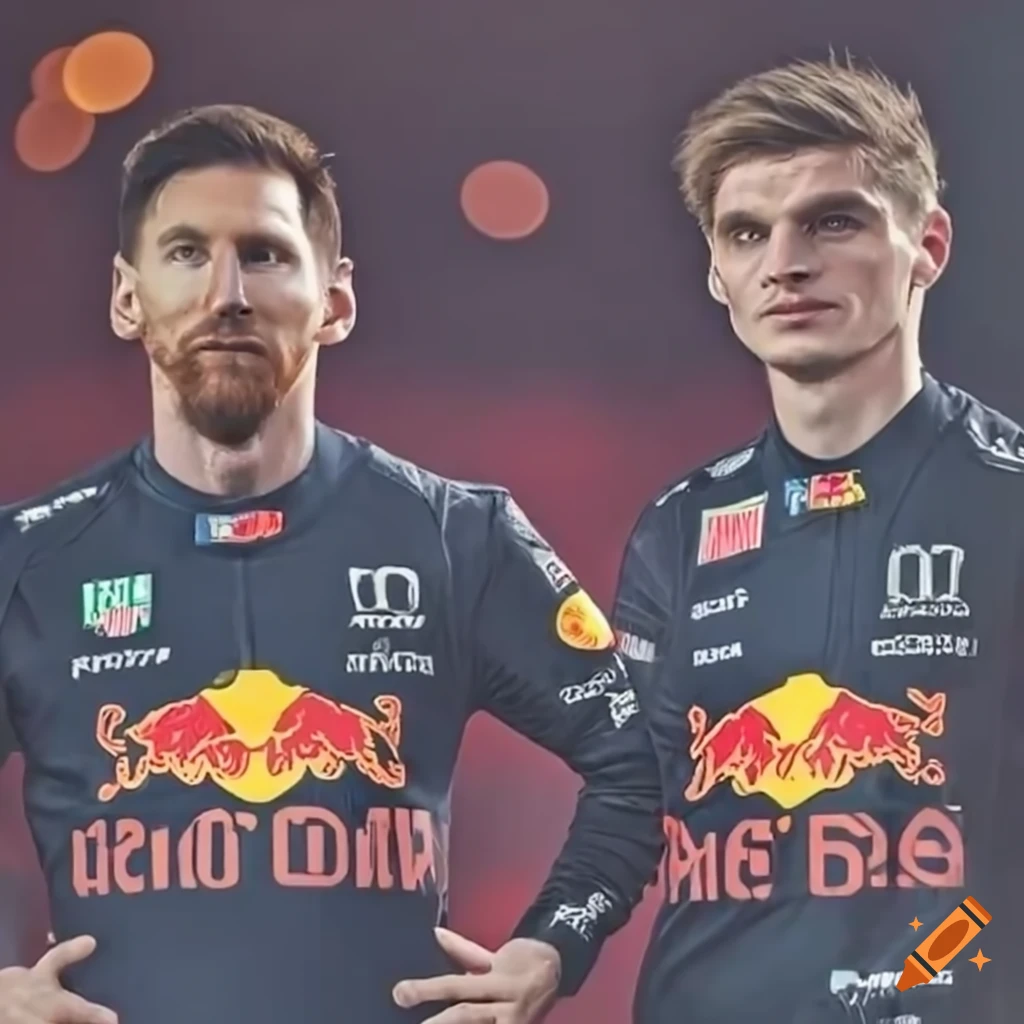 Lionel messi in inter miami uniform with max verstappen's 2023 helmet ...