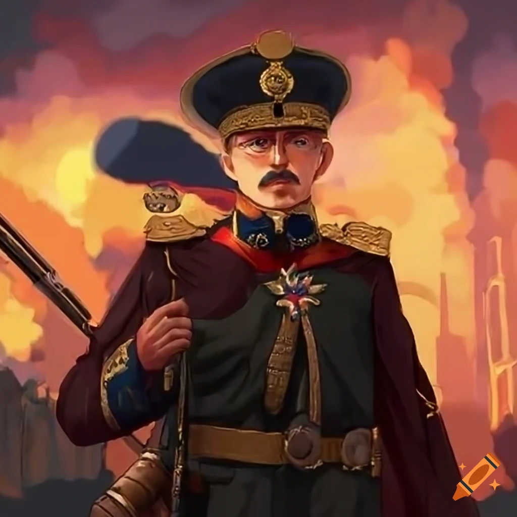 Russian imperial military after a decisive victory in 1916 on Craiyon