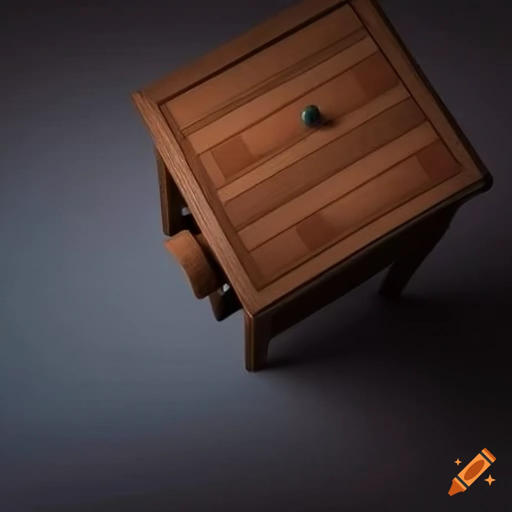 Top view of a bedside table on Craiyon