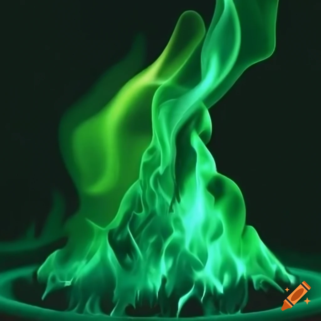 Green fire on Craiyon