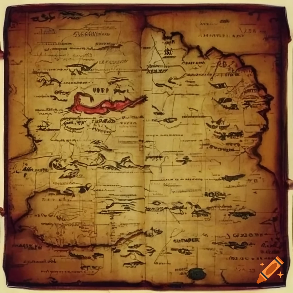 Old treasure map on Craiyon