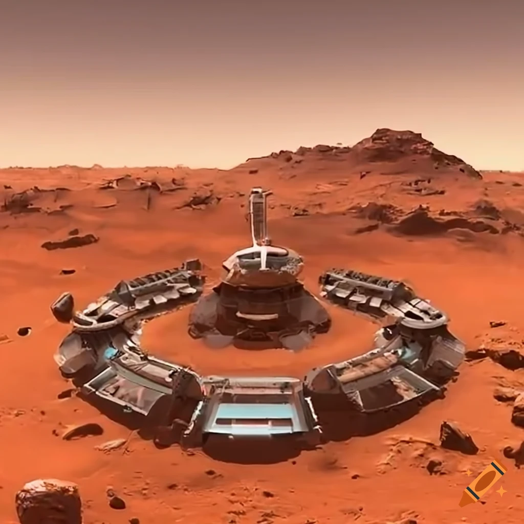 Base on mars in a spatial setting on Craiyon