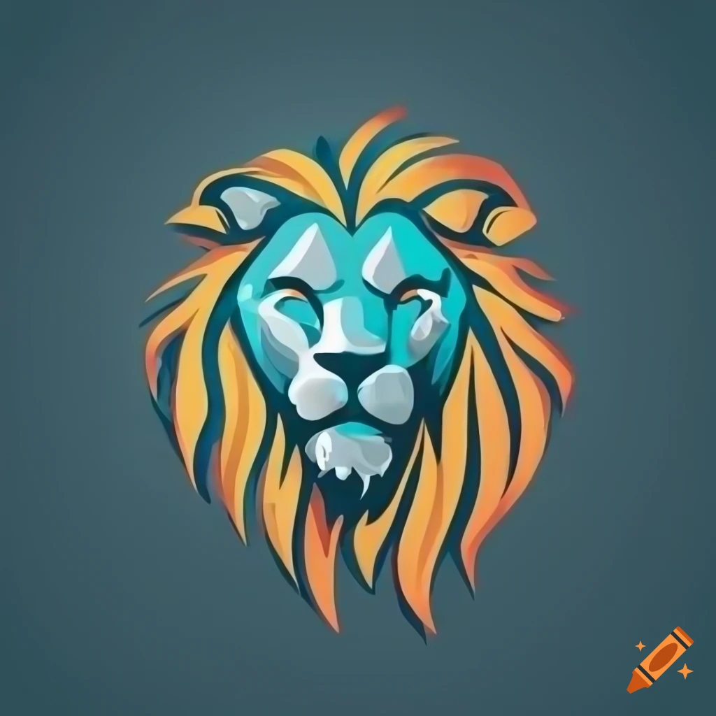 Lion logo with water wave design on Craiyon