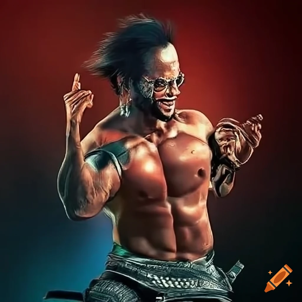 Muscular rajinikanth on Craiyon