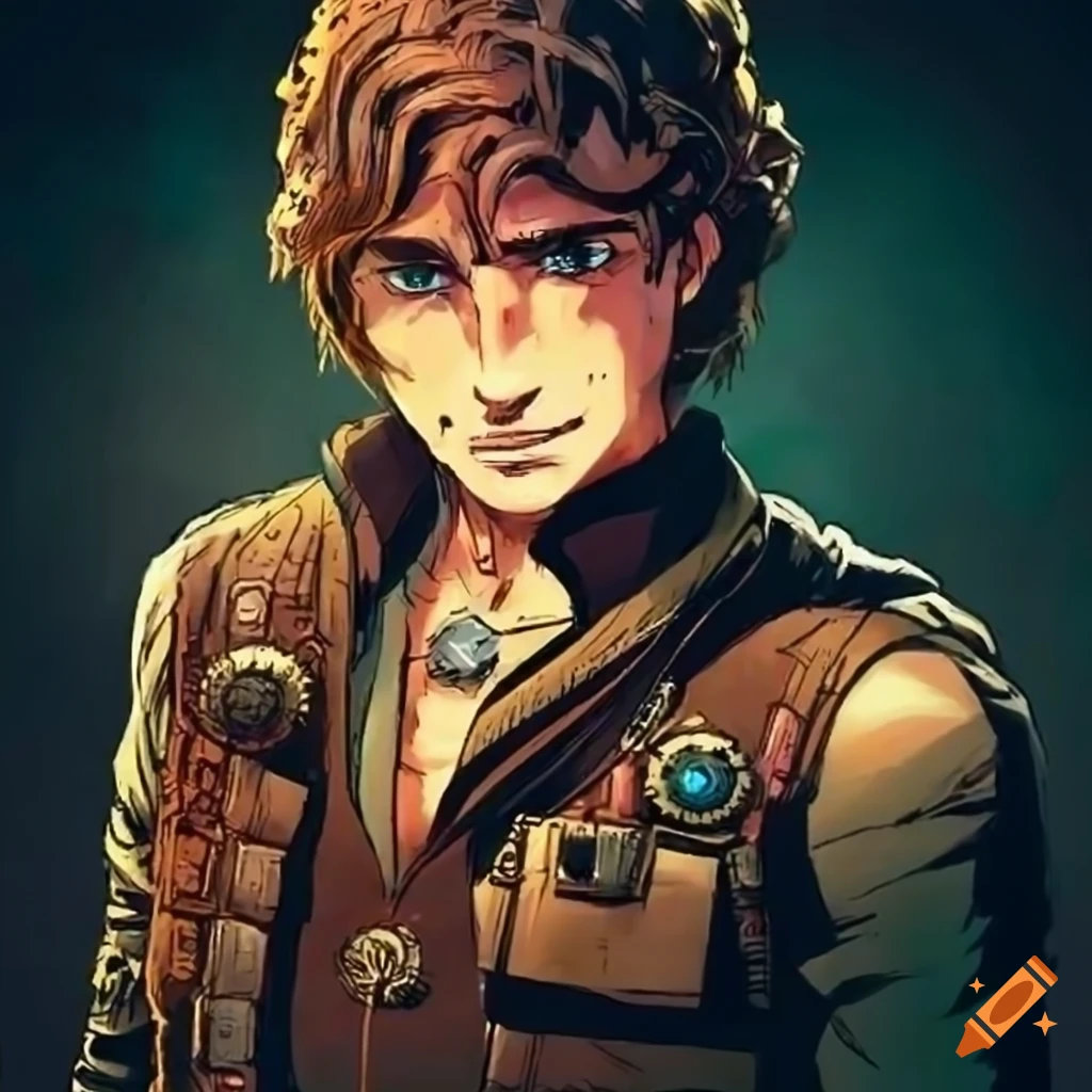 Steampunk han solo manga illustration on Craiyon