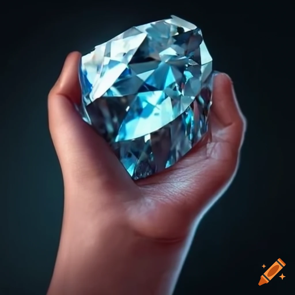 Man holding a giant diamond on Craiyon