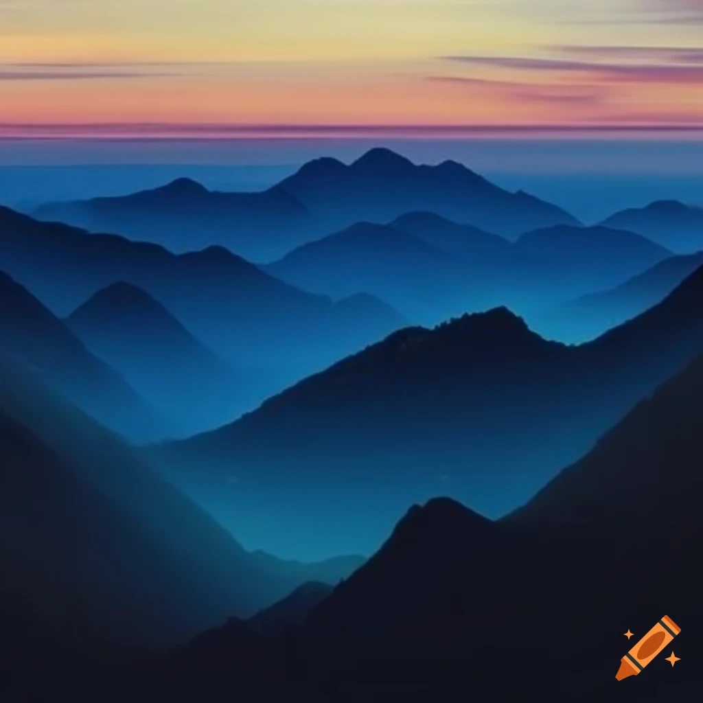 Mountain landscape view on Craiyon