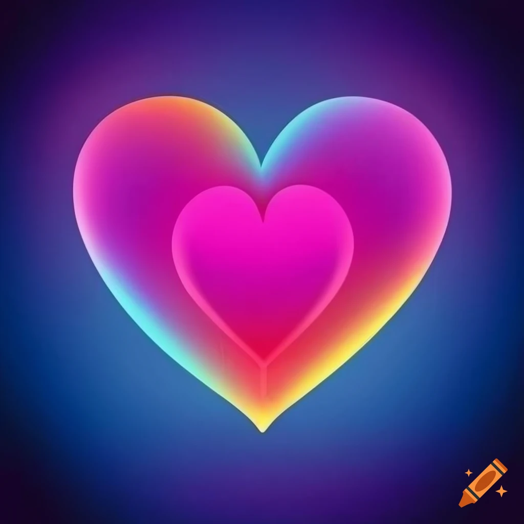 Multicolor heart design on Craiyon