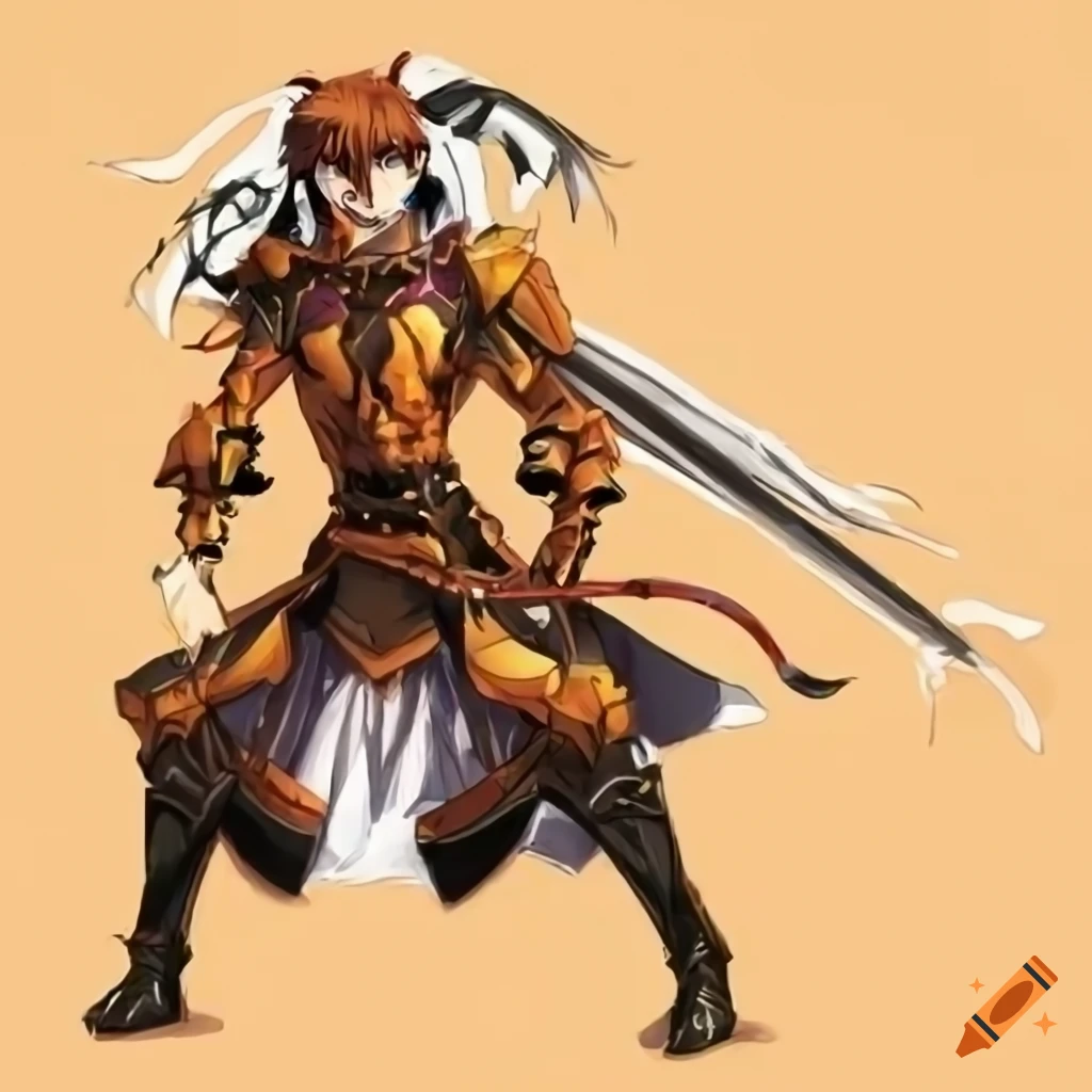 Anime warrior with jester-style armor on Craiyon