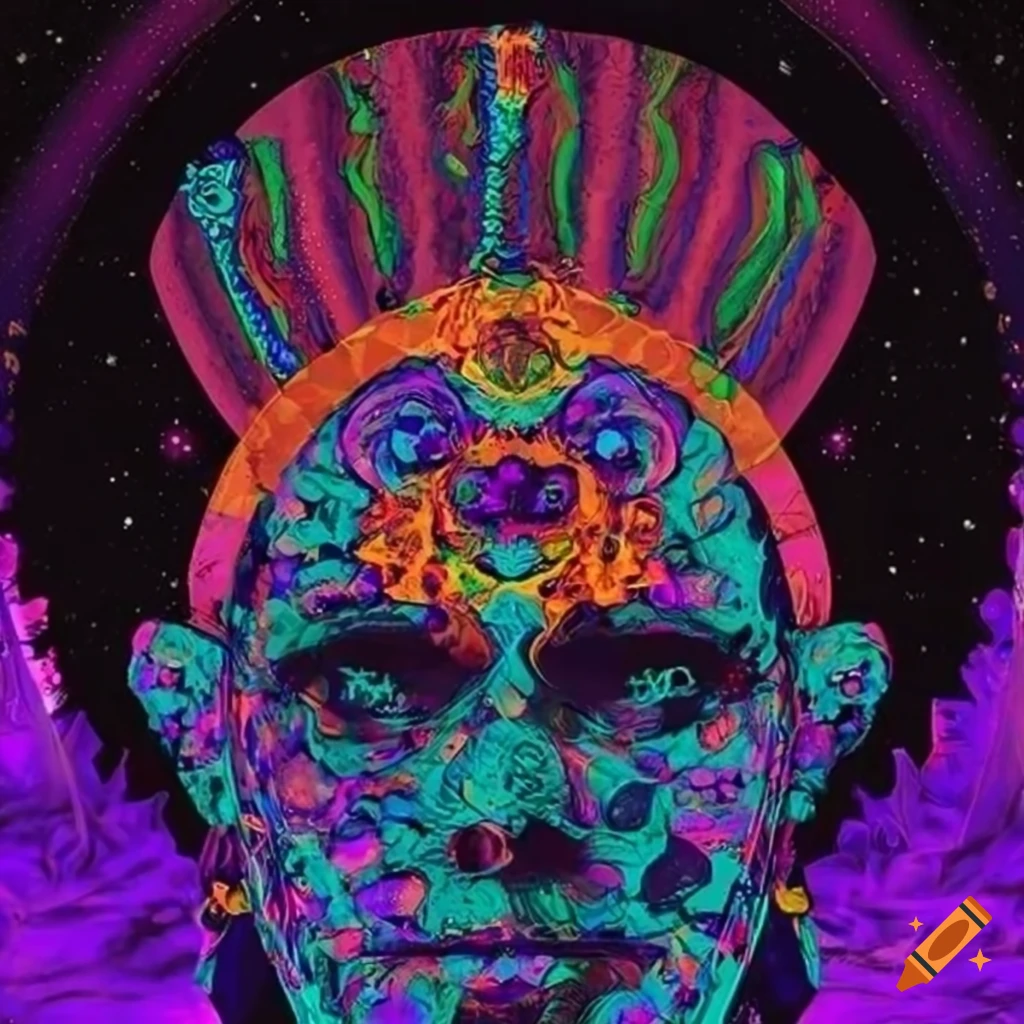 Festival psychedelic techno trance poster inspired by space on Craiyon