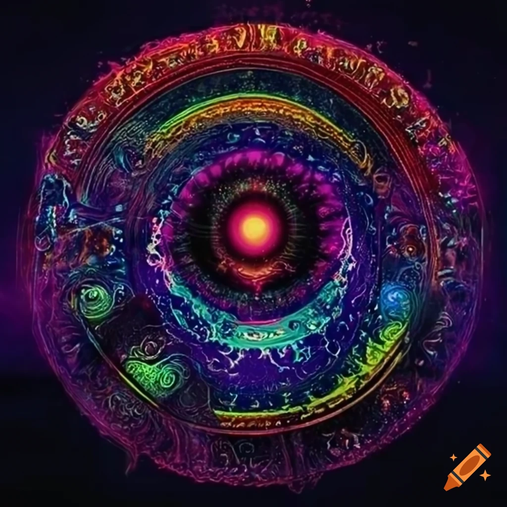 Festival psychedelic techno trance poster inspired by space on Craiyon