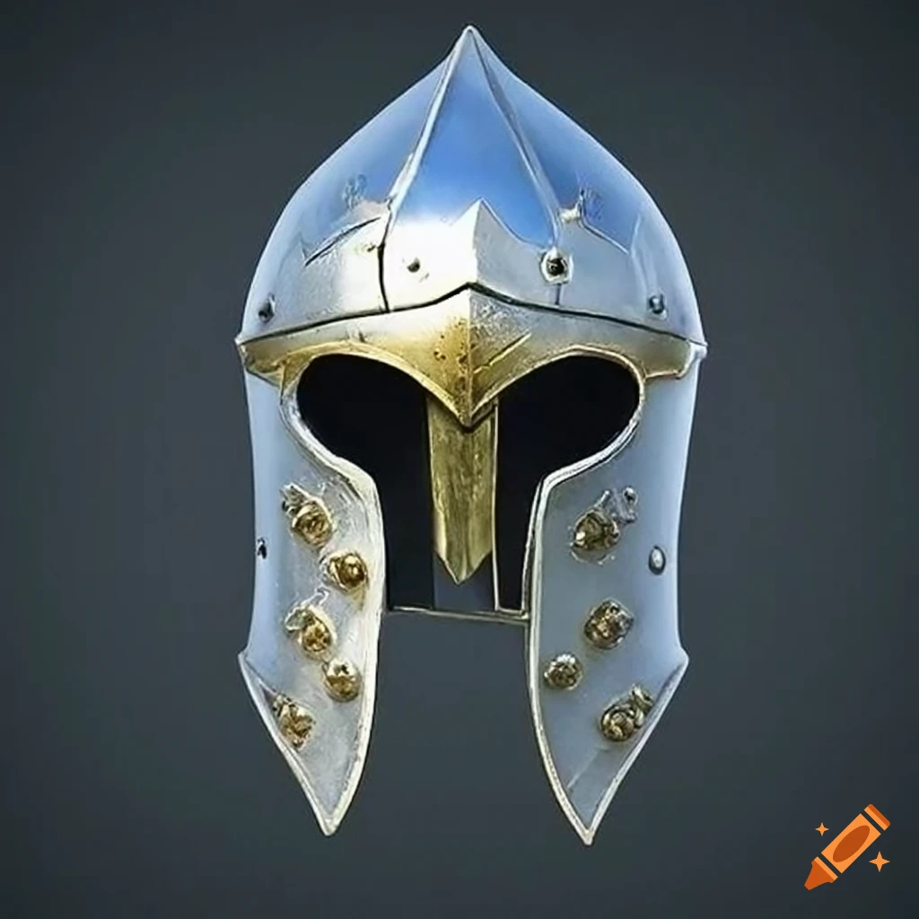 Legendary fantasy open helmet with detailed medieval style on Craiyon