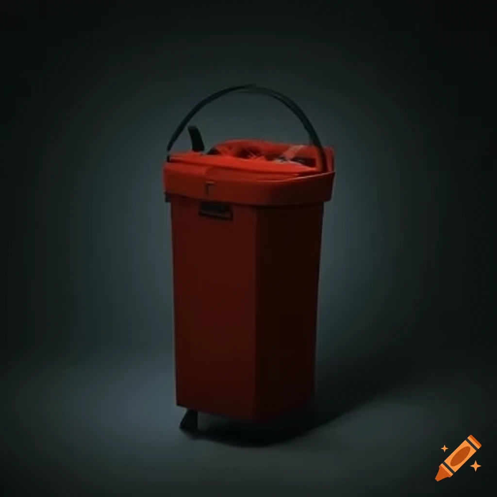 Artistic depiction of a futuristic dinosaur-themed trash bin on Craiyon