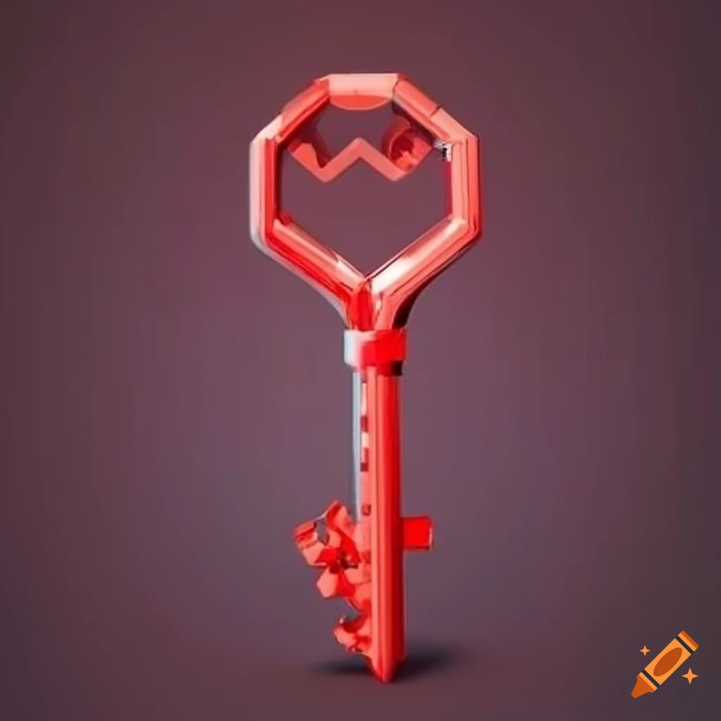 Geometric red ruby key on Craiyon