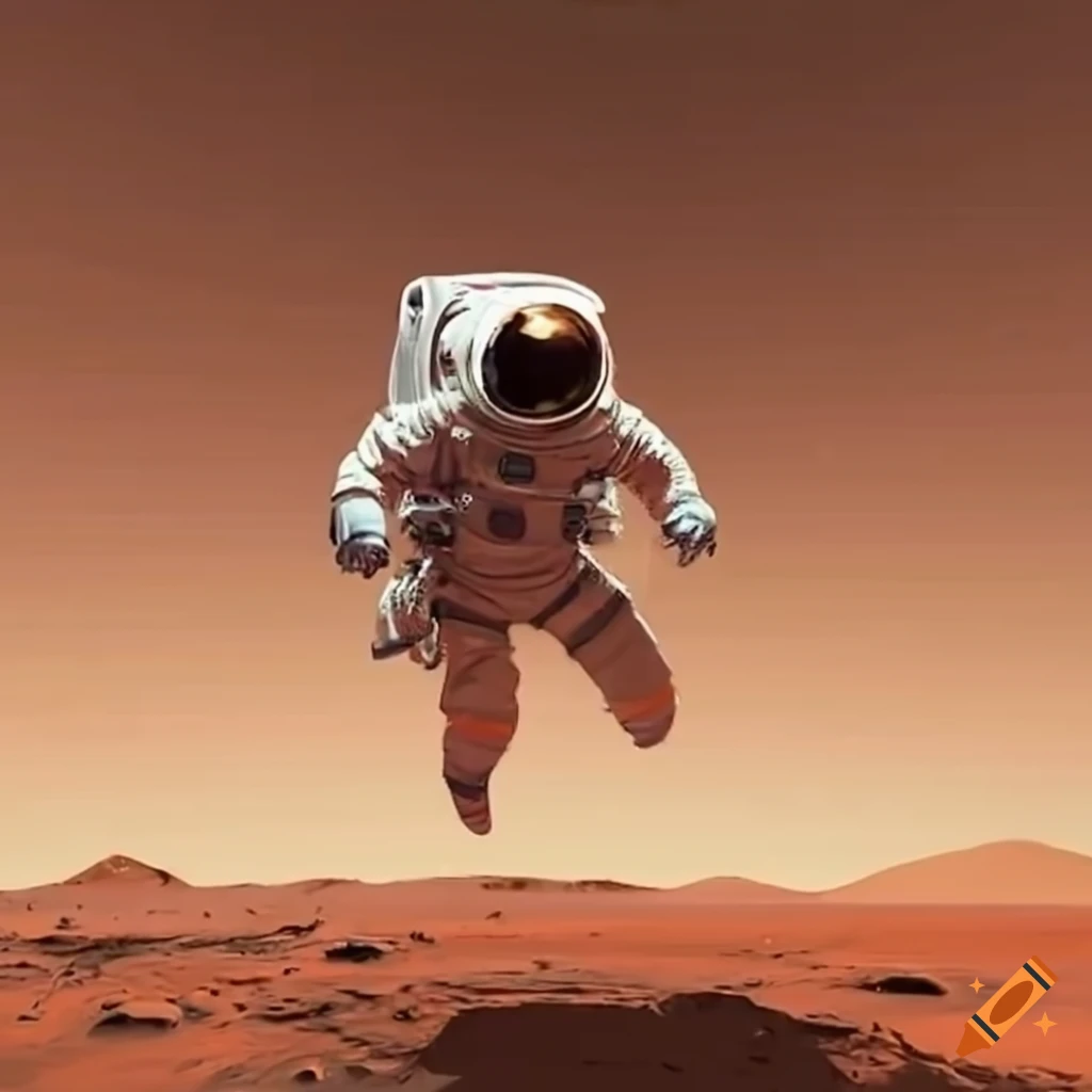 Astronaut jumping on mars on Craiyon