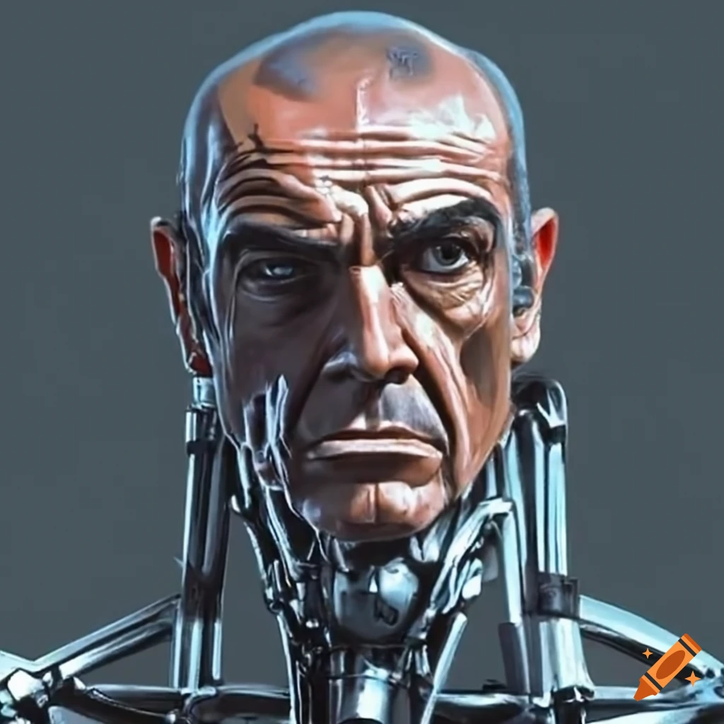Sean connery portraying the terminator character on Craiyon