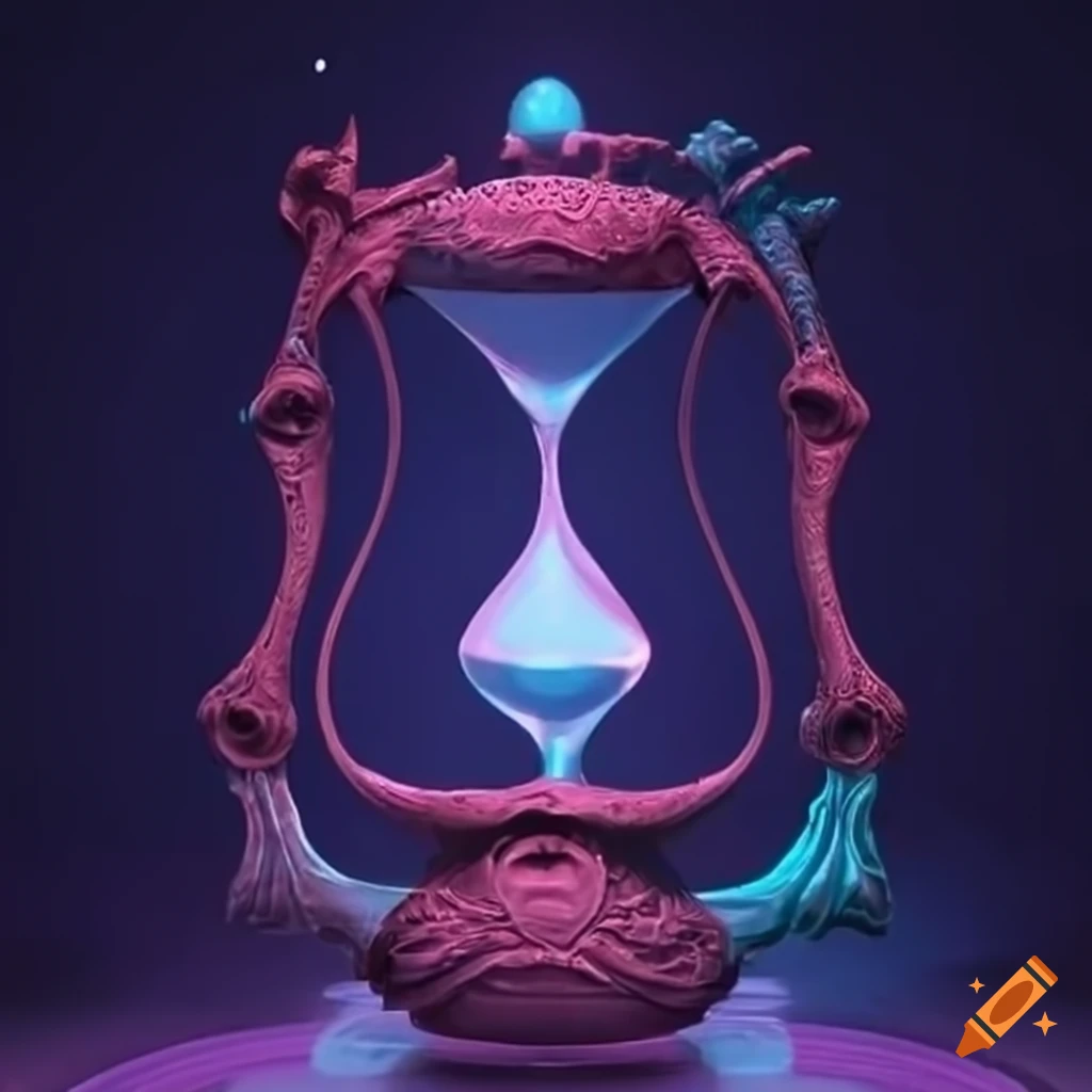 Intricately designed alien artifact with day-night hourglass theme on ...