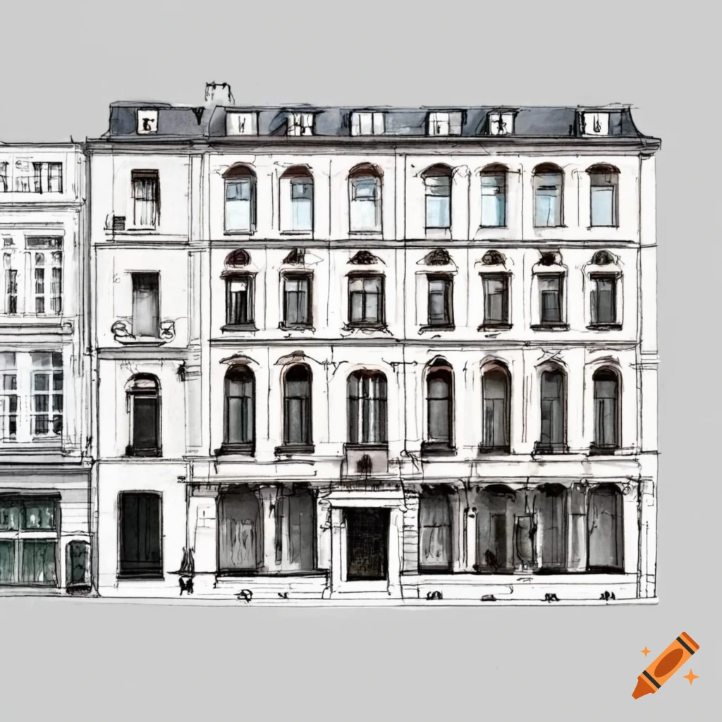Haussmannian building schema on Craiyon