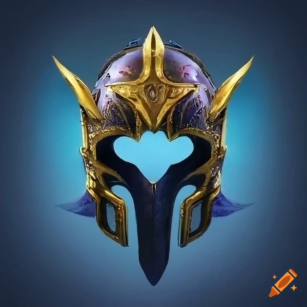 Detailed open helmet in a magical fantasy style, front view on Craiyon