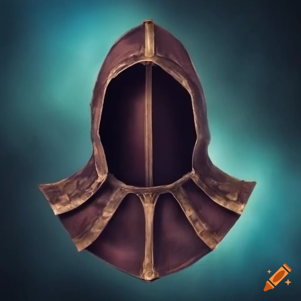 Magical fantasy empty cowl with detailed medieval style from the front ...