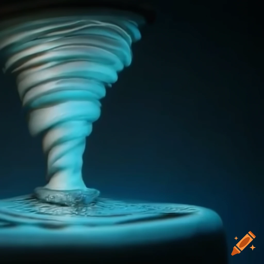 Aardman-style clay animation of a swirling water tornado on Craiyon