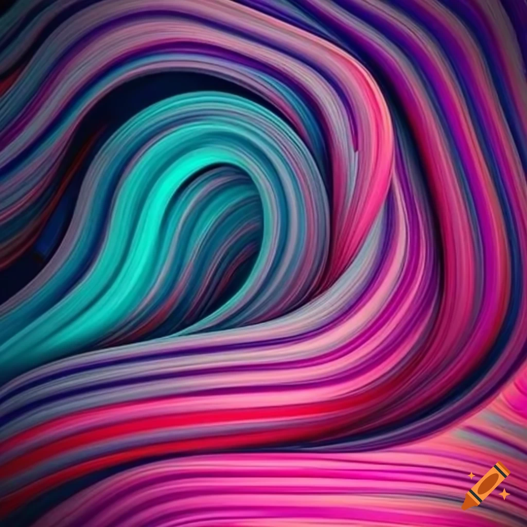 Vibrant and intricate abstract 3d art with geometric shapes and lines ...