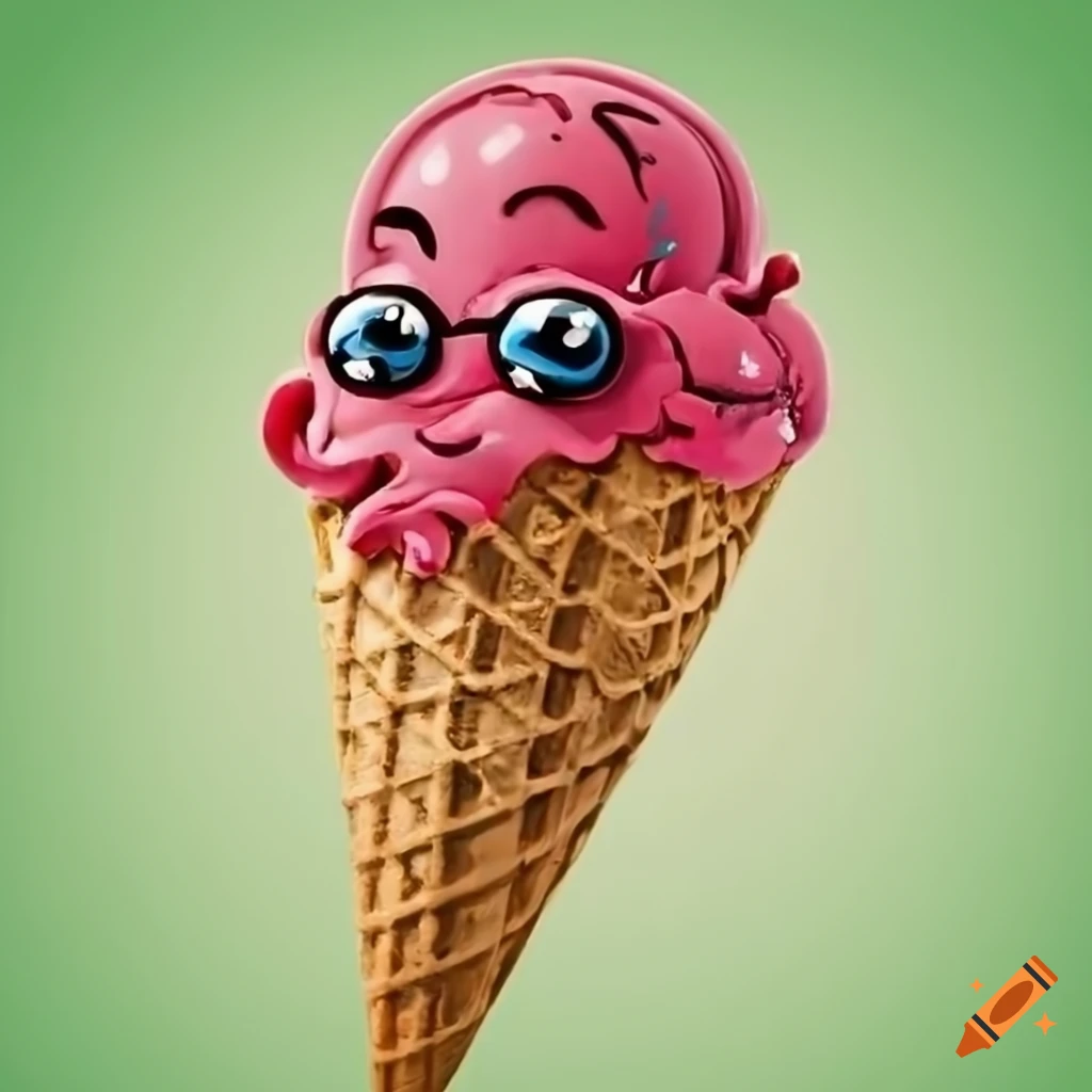 Smiling ice cream cone on Craiyon