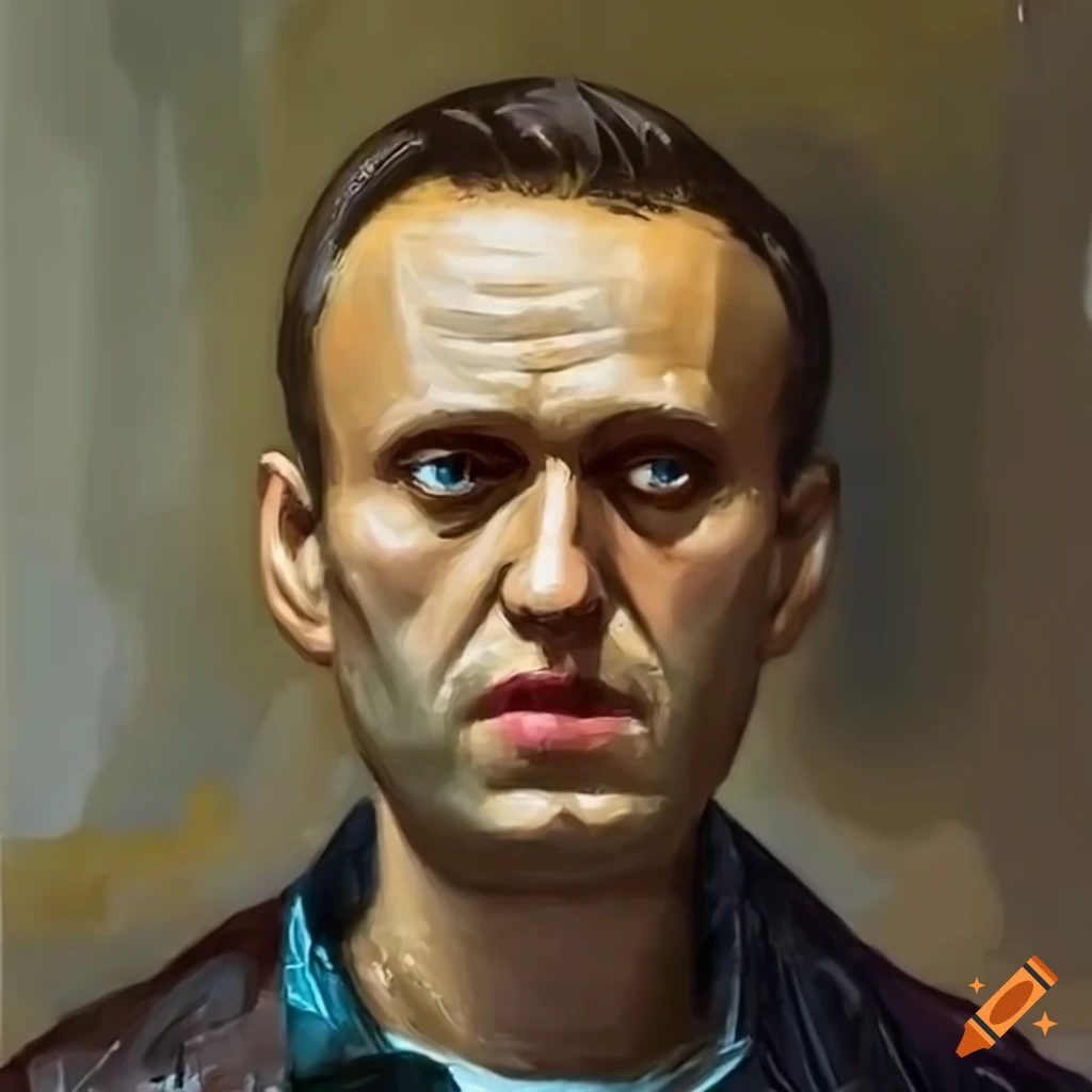 Depiction of politician aleksej navalny as a revered saint figure in a ...