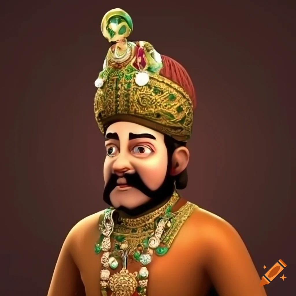 Akbar raja 3d cartoon character on Craiyon