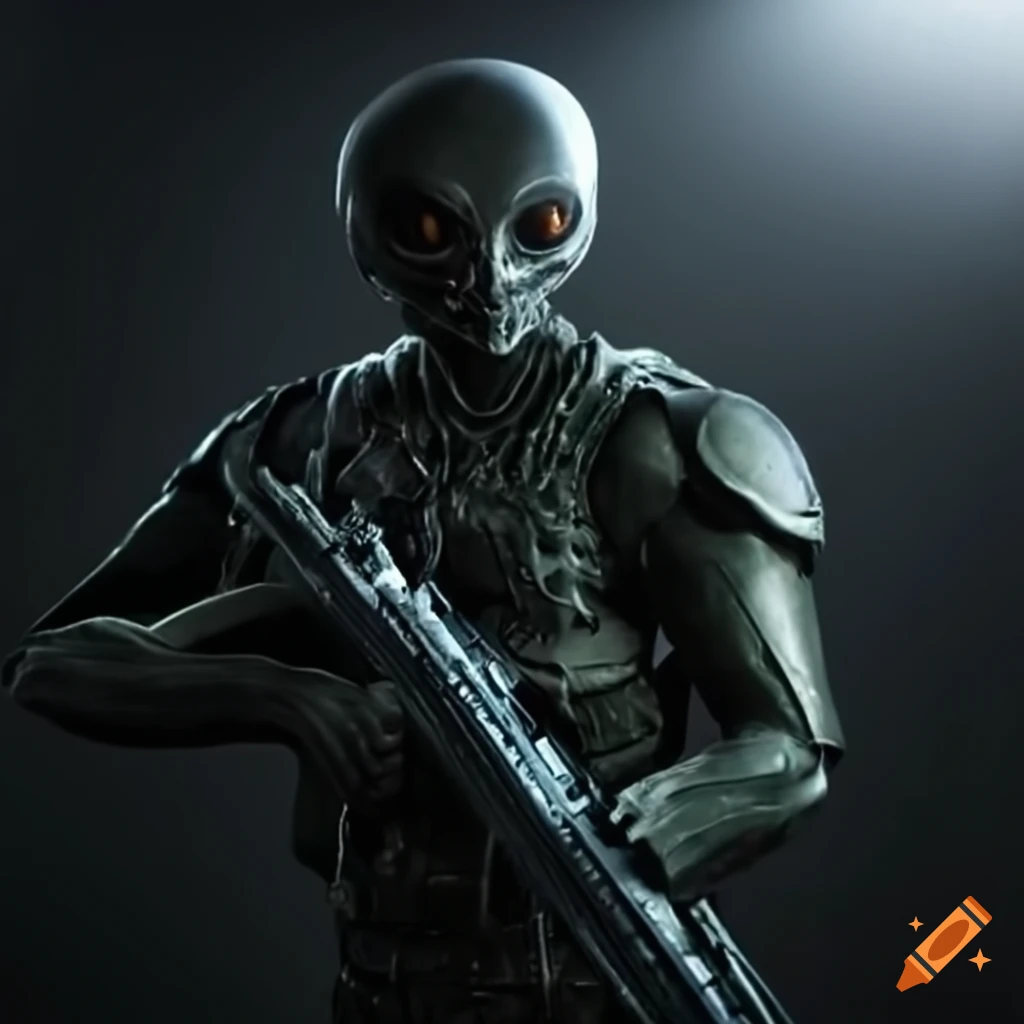 Handsome alien soldier on Craiyon
