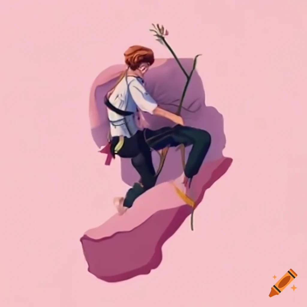 Trad climbing with a cam placement on Craiyon