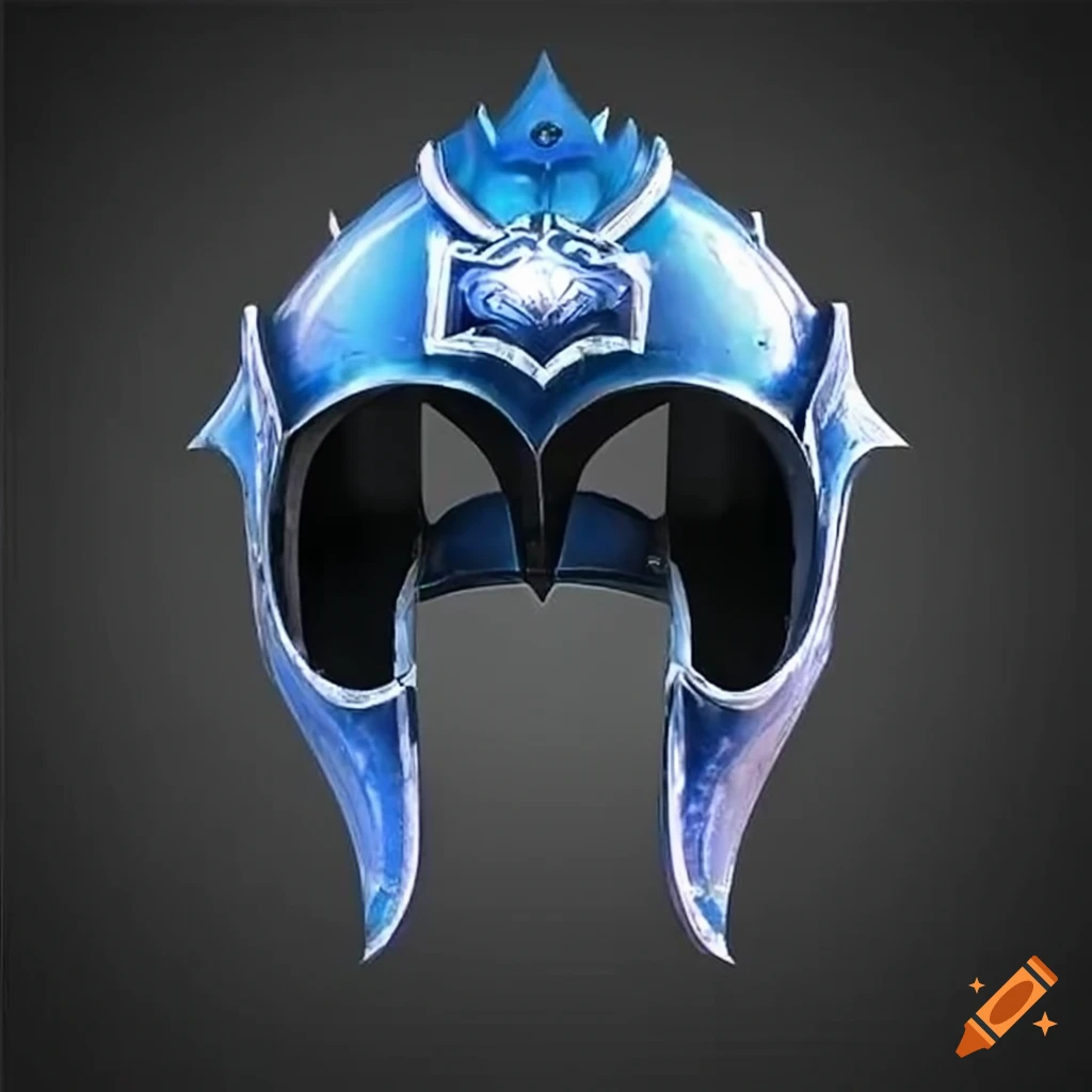 Front view of a heavy magic fantasy helmet on Craiyon