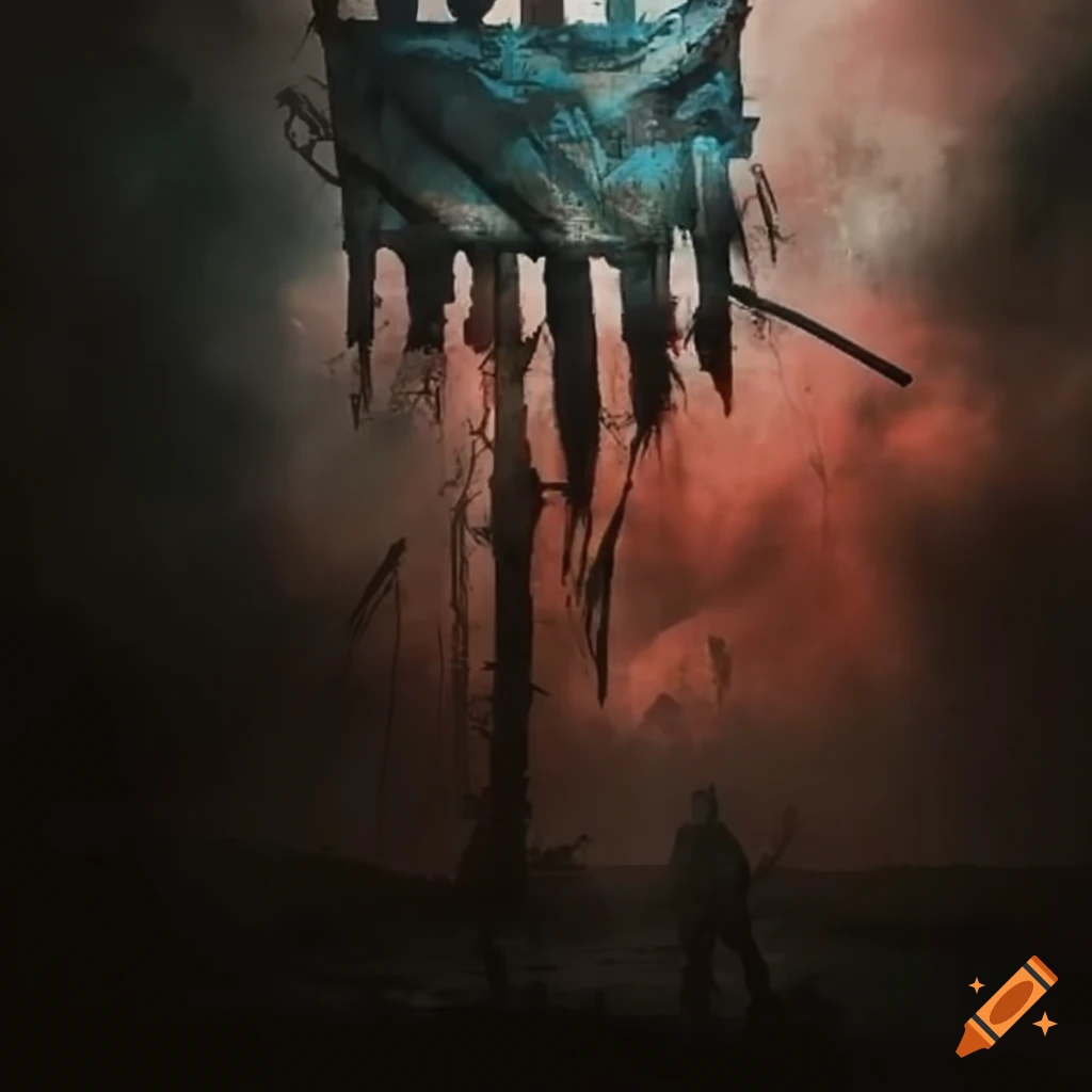 Mysterious apocalyptic flag on Craiyon