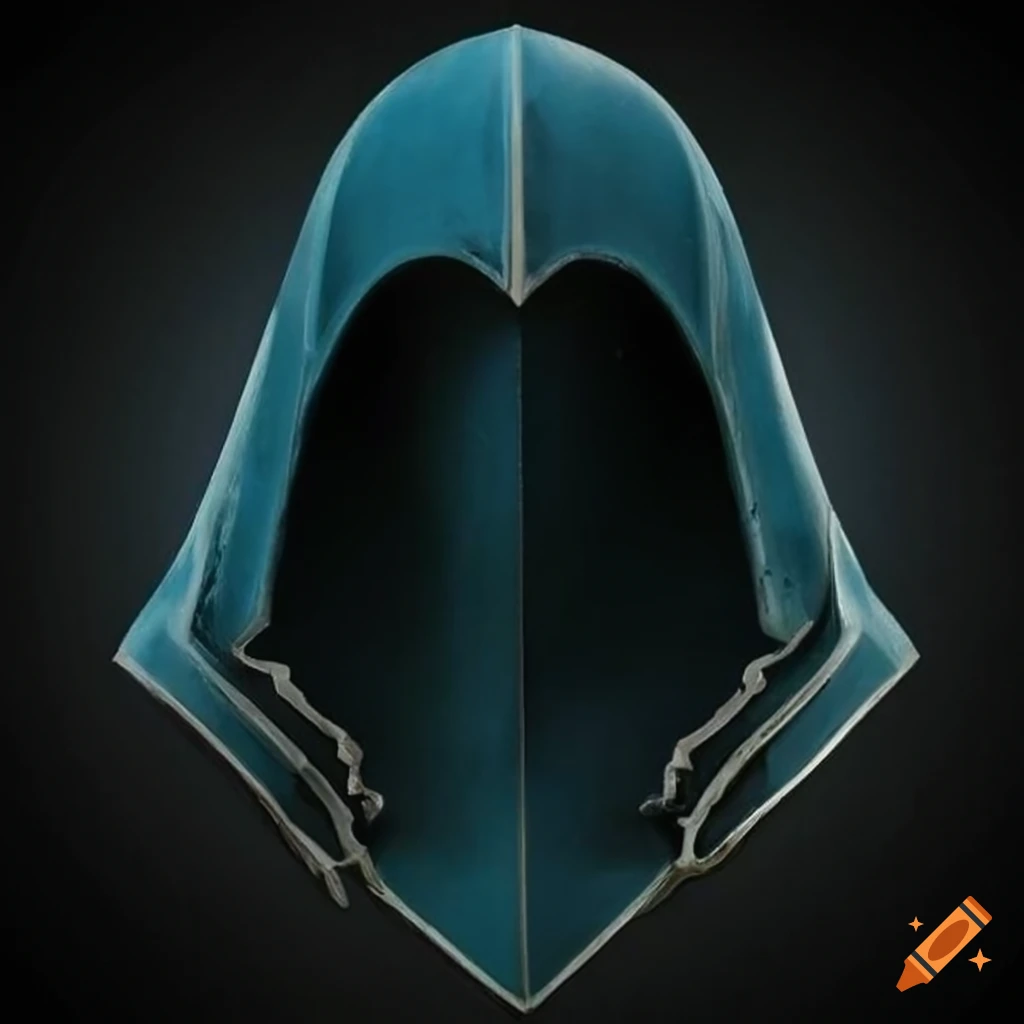 Light magical empty cowl in detailed medieval style, front view on Craiyon