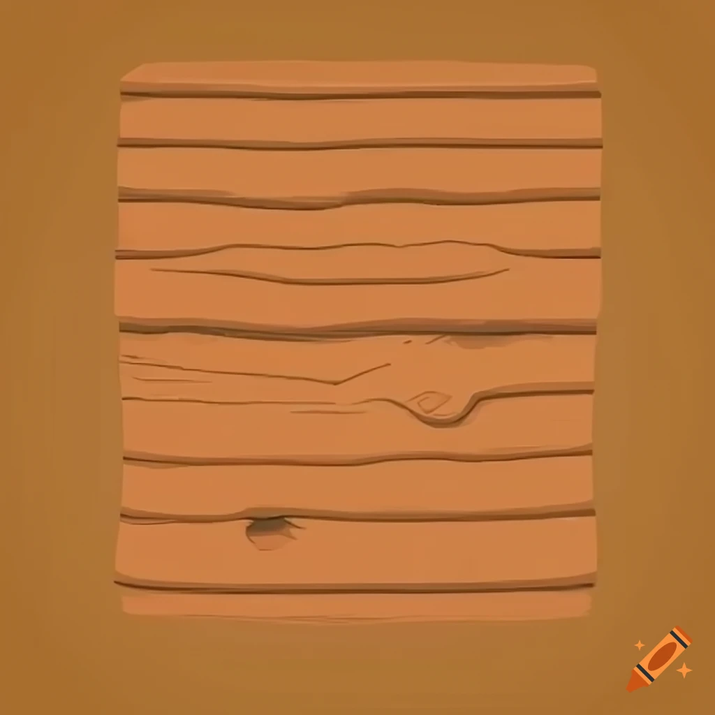 Stylized cartoon of a wood plank on Craiyon