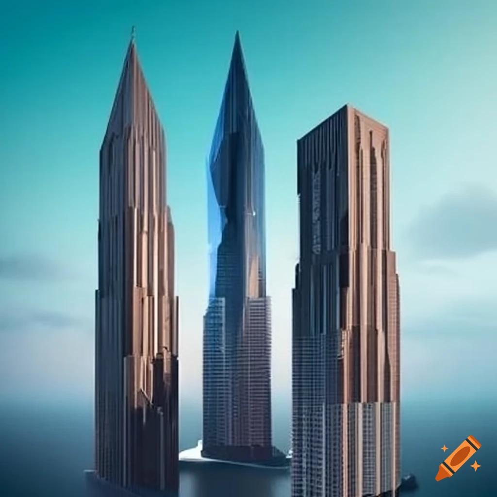 Skyscraper with pointy top on Craiyon