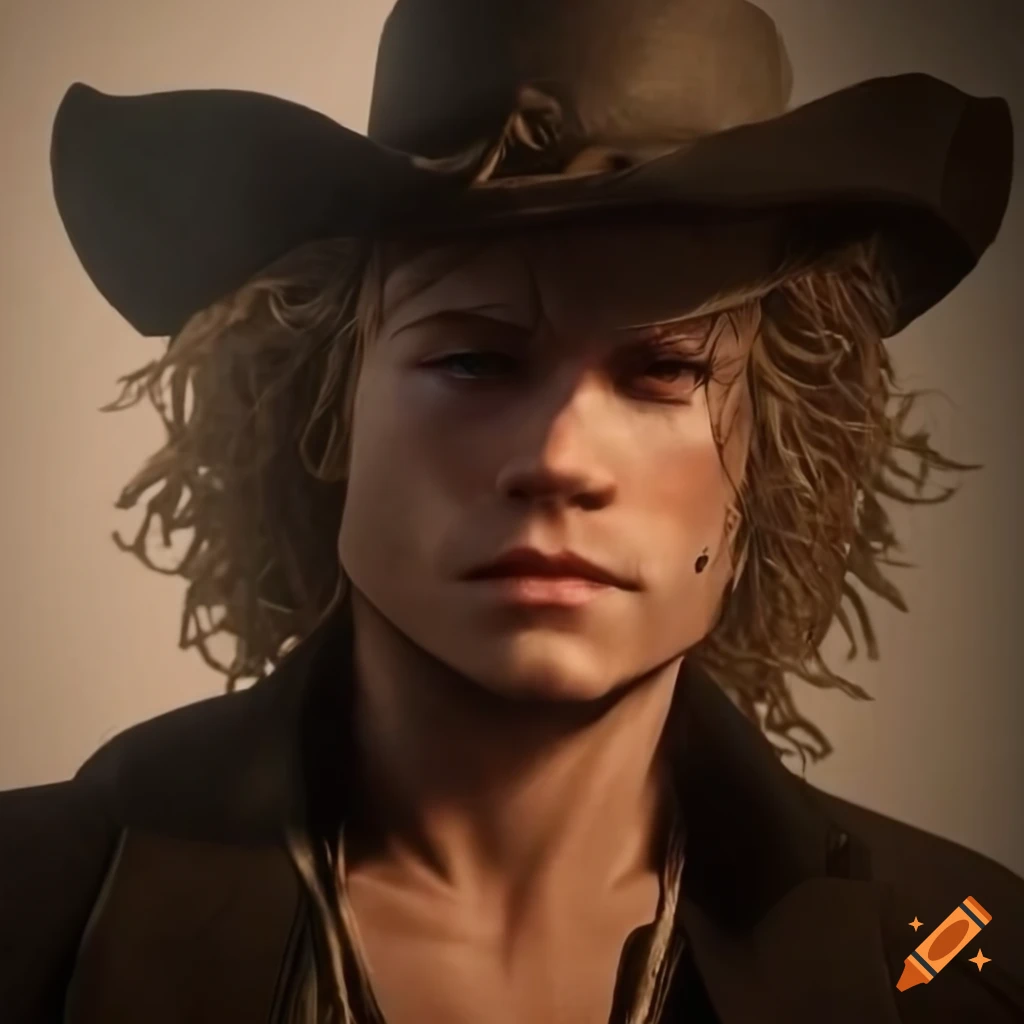 Heath Ledger as Arthur Morgan from Red Dead Redemption in a western ...