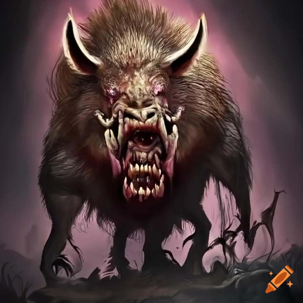 Possessed boar on Craiyon