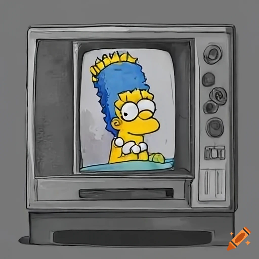 Marge simpson in a television on Craiyon