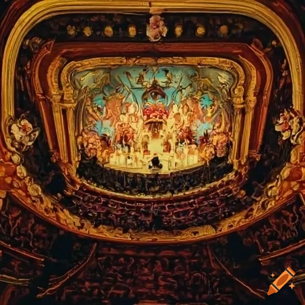 Impressionist view of a russian theater in the 1950s from above on Craiyon