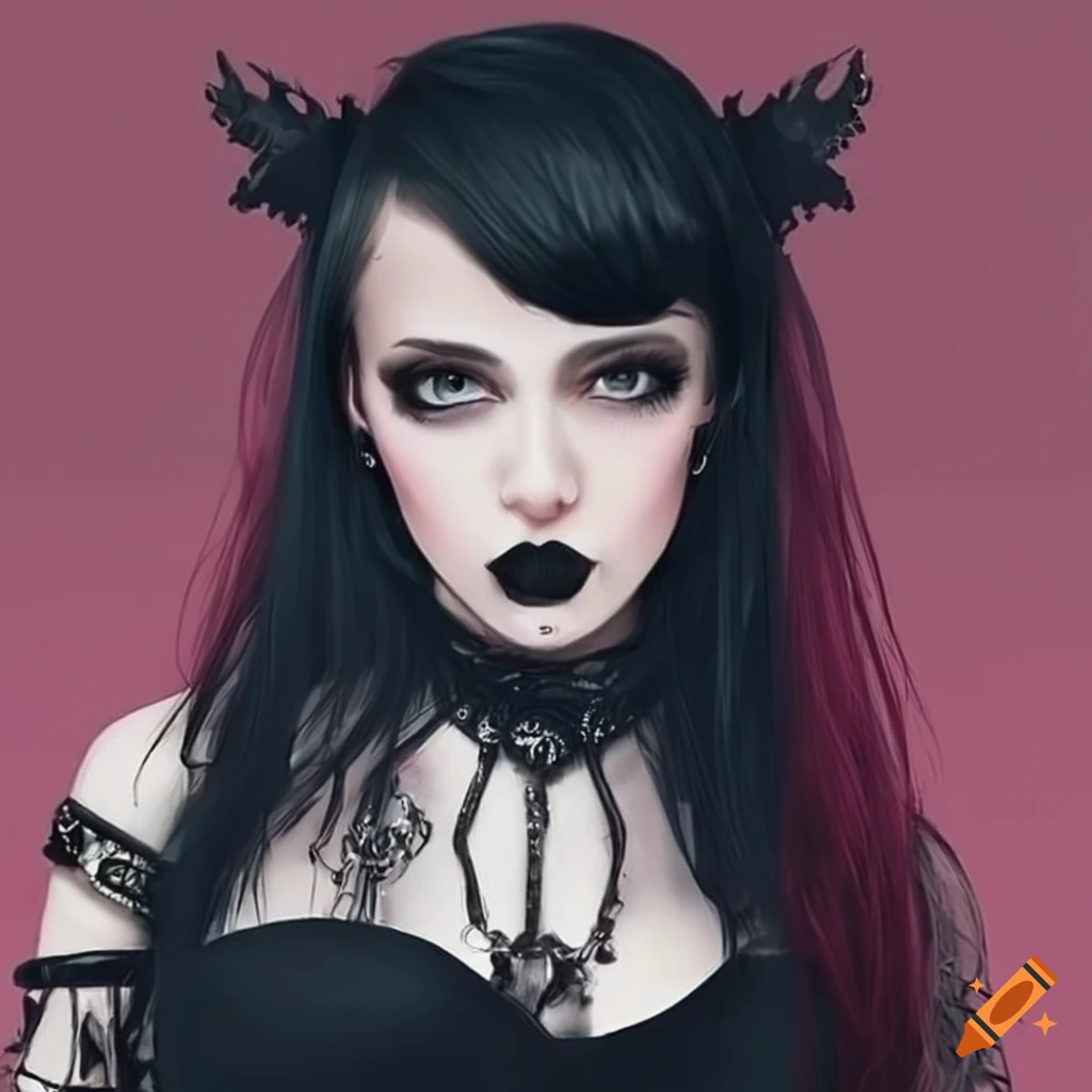 Goth girl on Craiyon