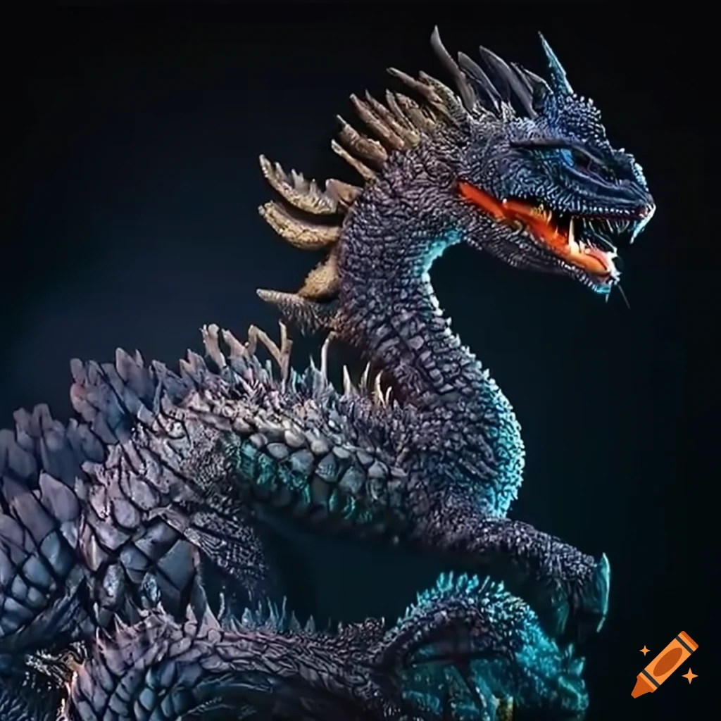 Chinese dragon variation of godzilla on Craiyon