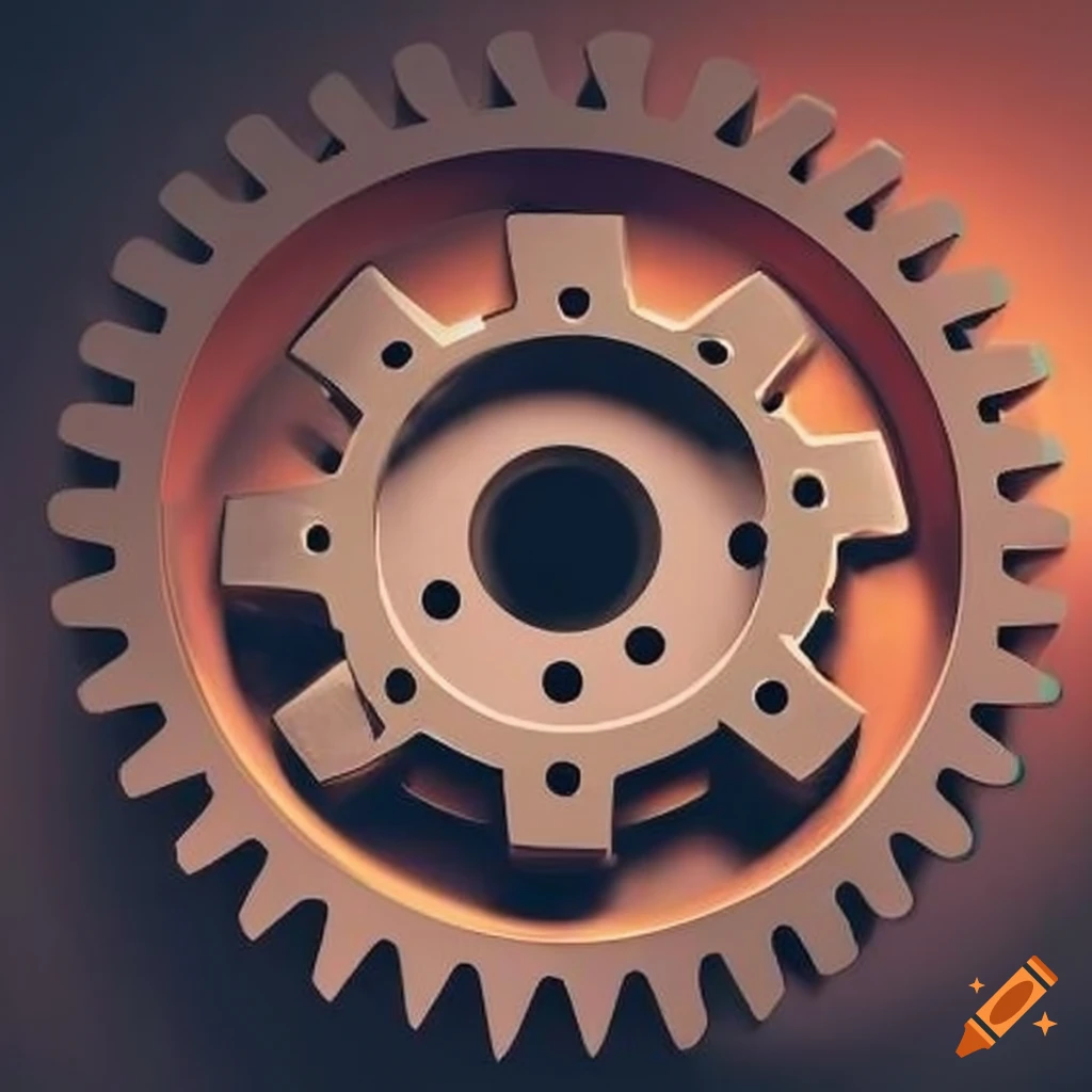 Interlocking cogs symbolizing a business mechanism on Craiyon